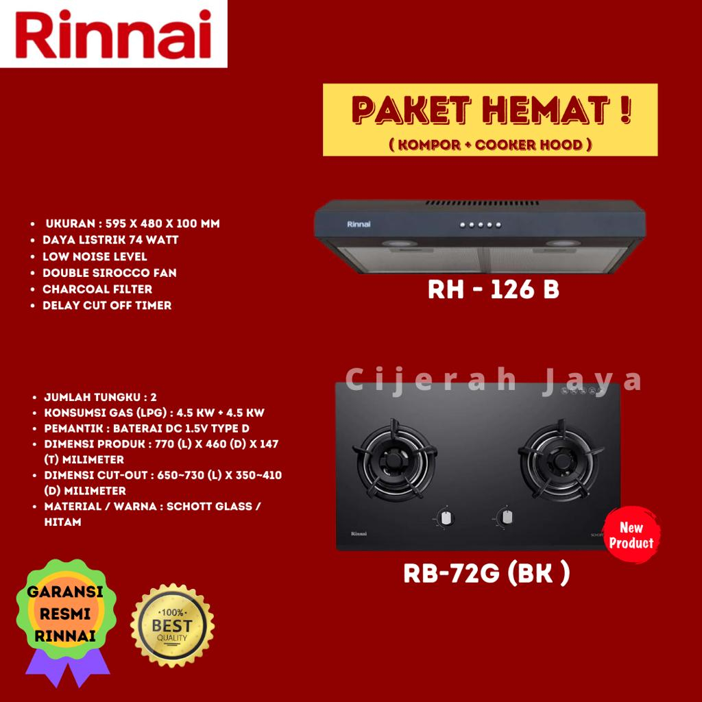 Jual PAKET KOMPOR TANAM GAS RINNAI 2 TUNGKU RB-72G RB 72G RB72G RB 72 G / BUILT-IN HOB RINNAI RB ...