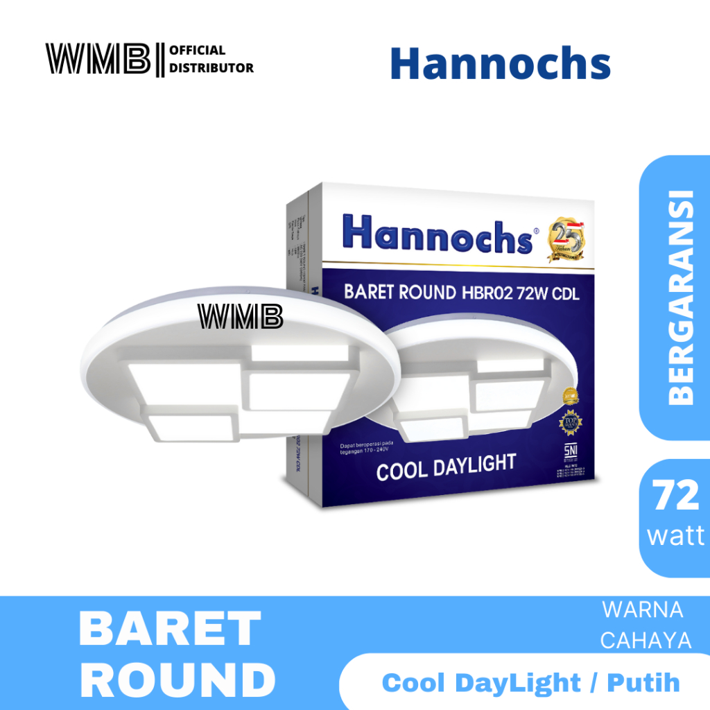Jual Lampu Hannochs Baret Round HBR02 72 Watt (CDL-Putih) | Shopee ...