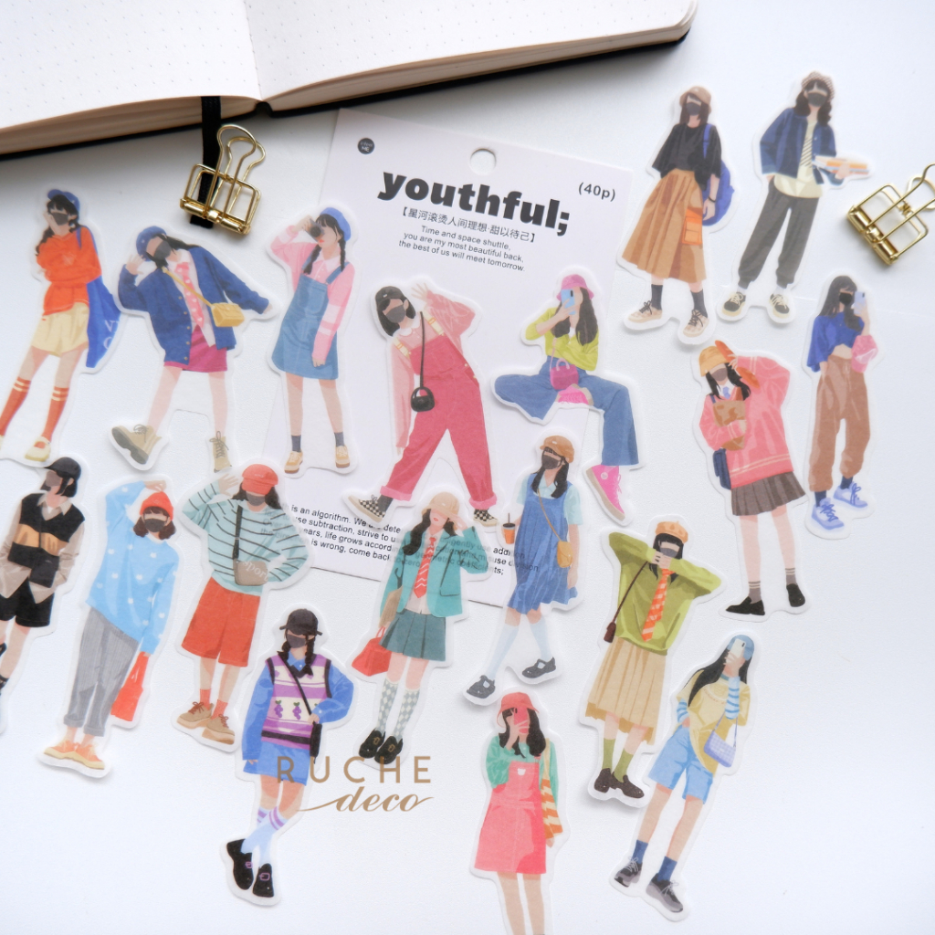 Jual RUCHE DECO - People Sticker Pack 3 / Girl Sticker / OOTD Sticker ...