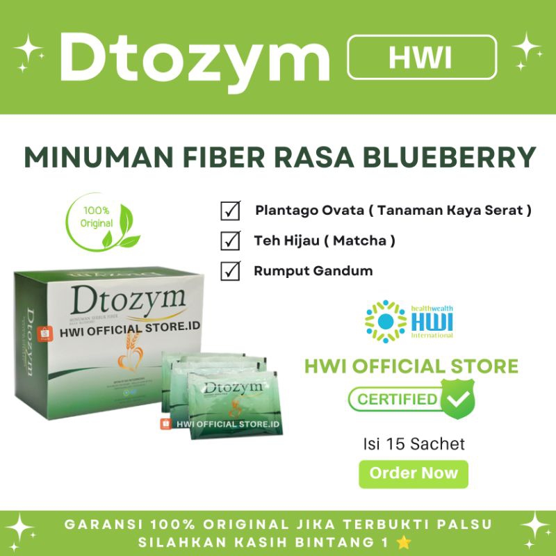 Jual Dtozym HWI Garansi 100% Original | Minuman Fiber Rasa Blueberry ...