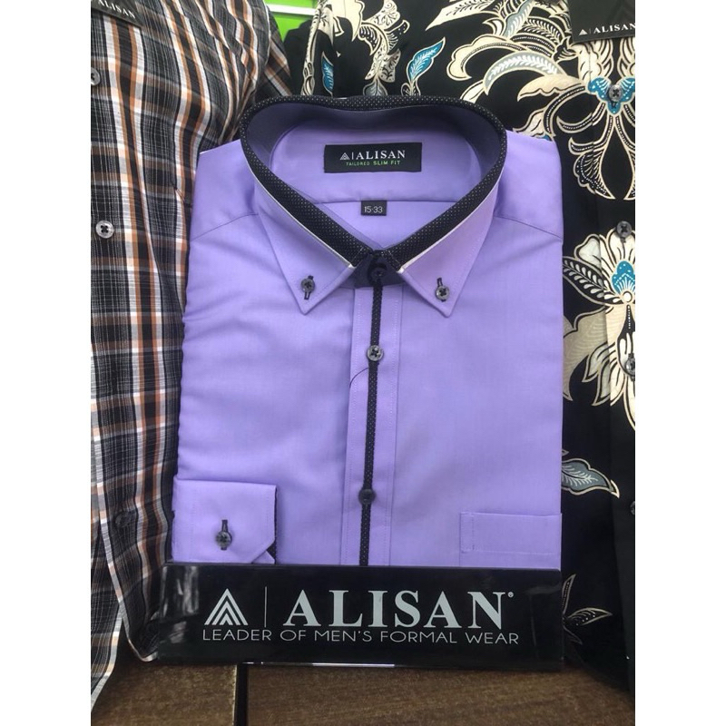 Jual (PART 2) Kemeja List Kombinasi Alisan Slim fit Lengan Panjang ...