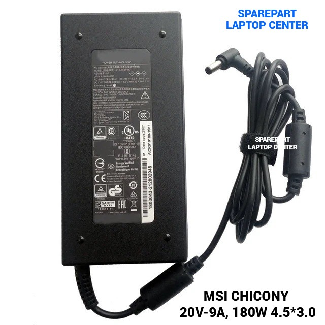 Jual Adapter Charger MSI GF75 MS-17FS Chicony A17-180P4B A180A063P ...