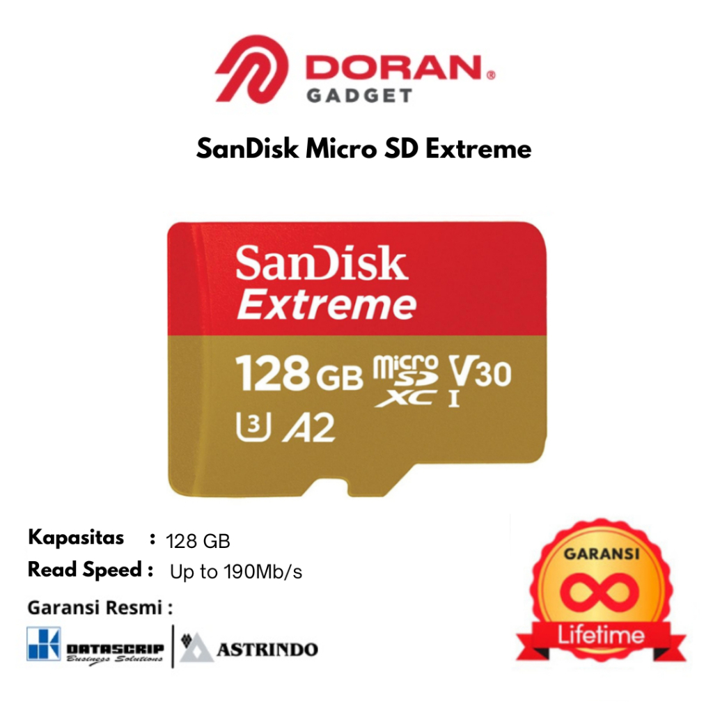 Jual Sandisk Micro SD 128GB CL10 190Mbps A2 Extreme / Extreme Mobile ...