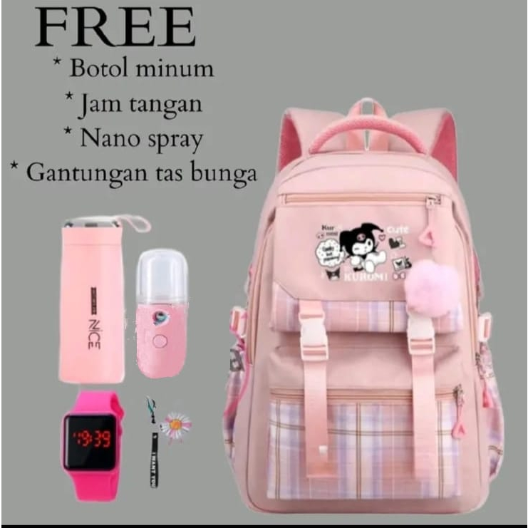 Jual BANYAK BONUSNYA Tas Ransel KoreaNn Kurumi 5in1 Ransel Anak Sekolah SD SMP REMAJA | Shopee ...