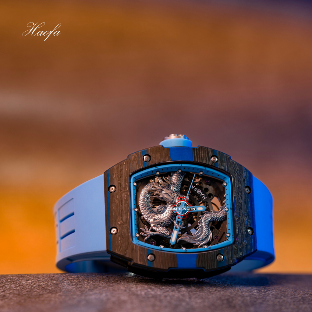 Jual Haofa Automatic 1968N Mechanical Mens Watch Skeleton 3D Carved ...