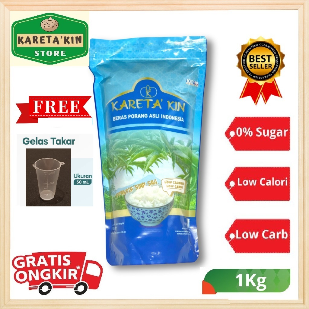 Jual Beras Porang Kareta Kin 1Kg Shirataki Rice Konjac Organik Diet ...