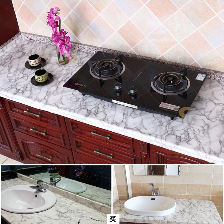 Jual Wallpaper dapur anti minyak dan panas motif Stiker Marmer Marble ...
