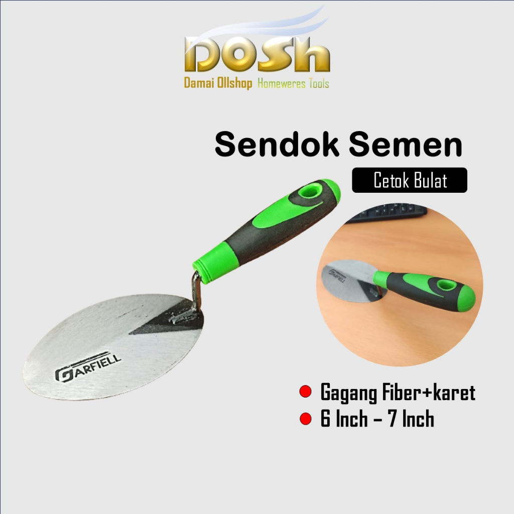 Jual Sendok Tembok Bulat 6 Inci Gagang Karet Sendok Cetok Skop Semen ...
