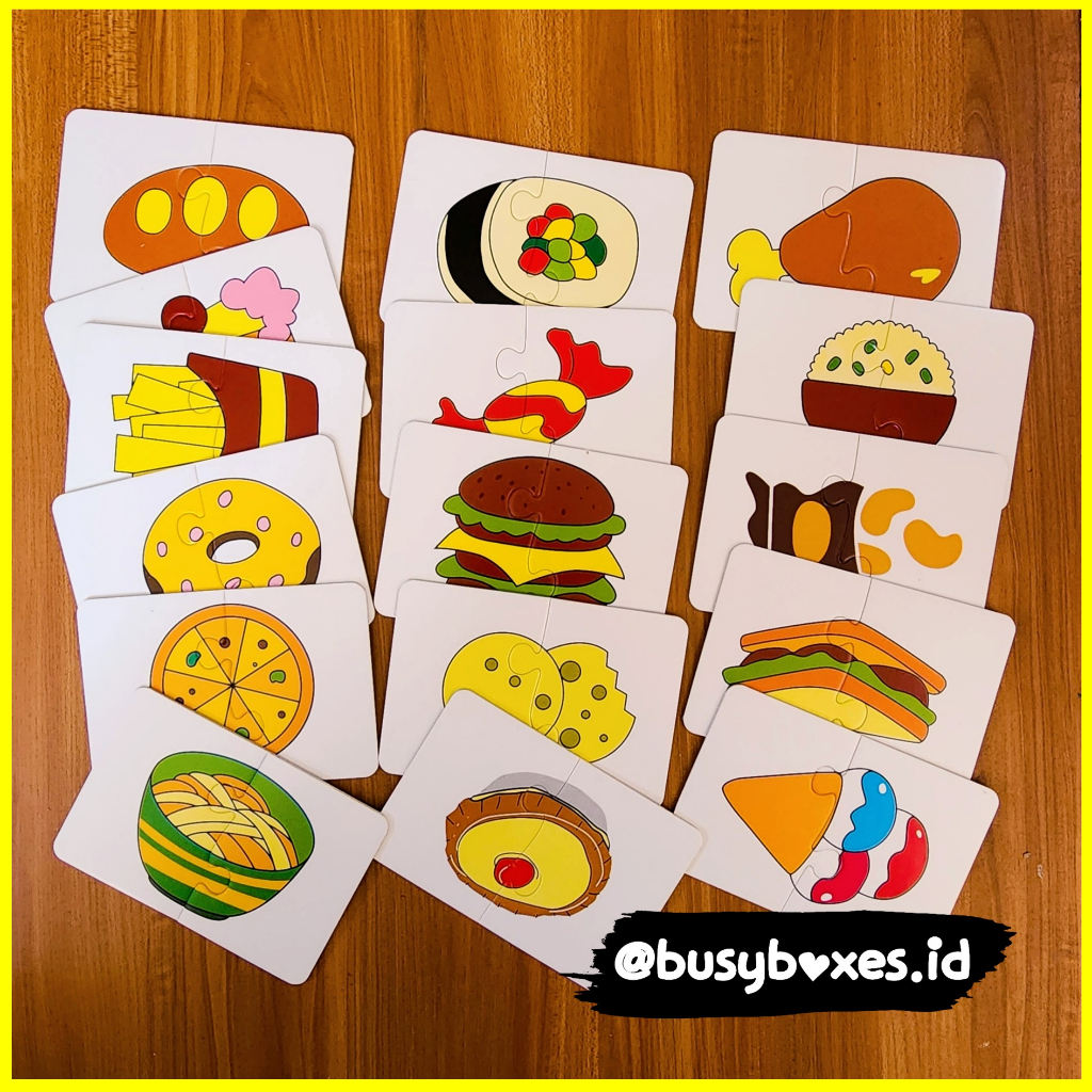 Jual [busyboxes.id] mainan edukasi puzzle 2 keping tema makanan ...