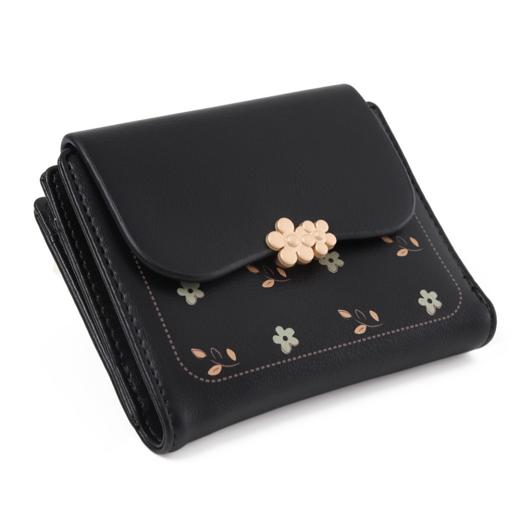 Jual DOMPET LIPAT WANITA KECIL PRETTYZYS ORIGINAL HITAM KULIT WILQUENA ...