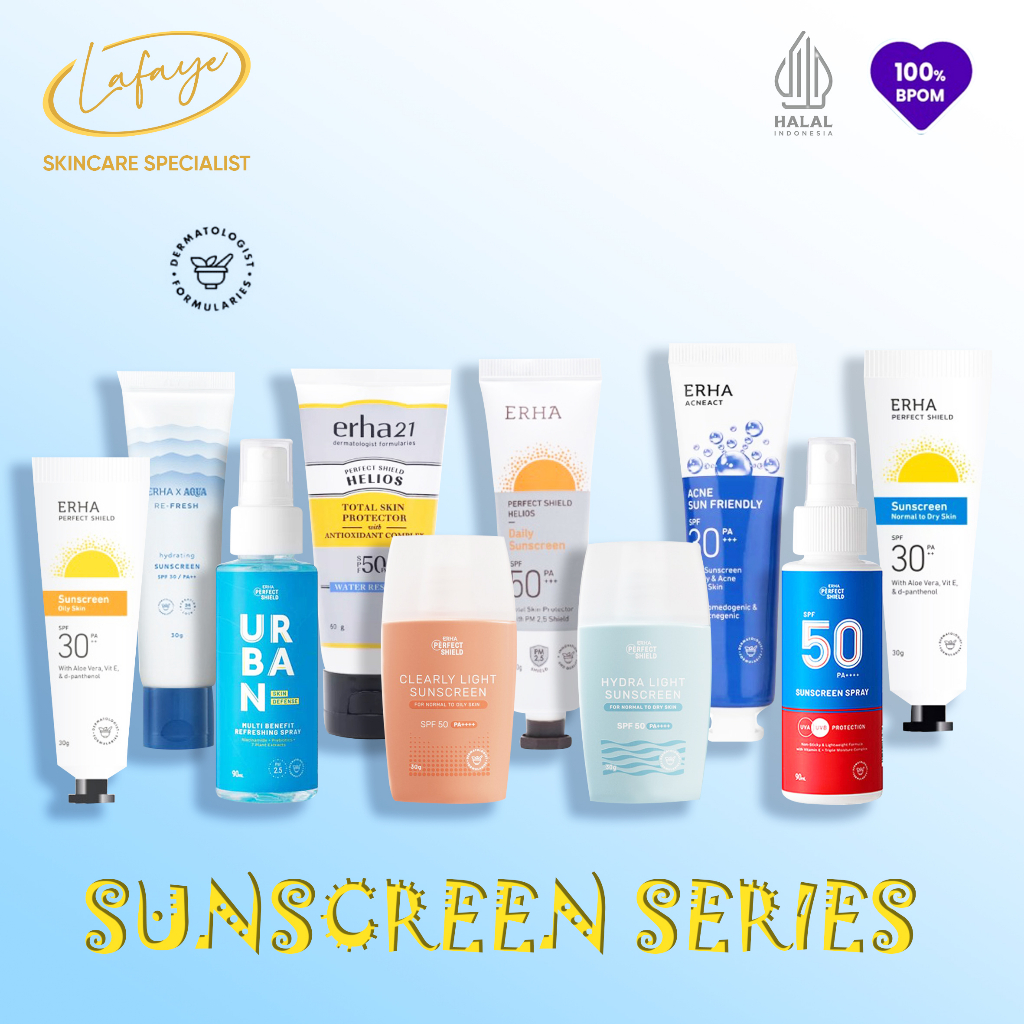 Jual ERHA Sunscreen Perfect Shield Helios SPF50 Daily Sunblock Tabir ...