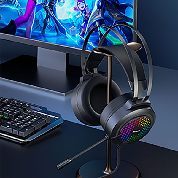 Jual Robot RH-G30 Gaming Headset RGB Light Effect with 360 Mic | Shopee ...
