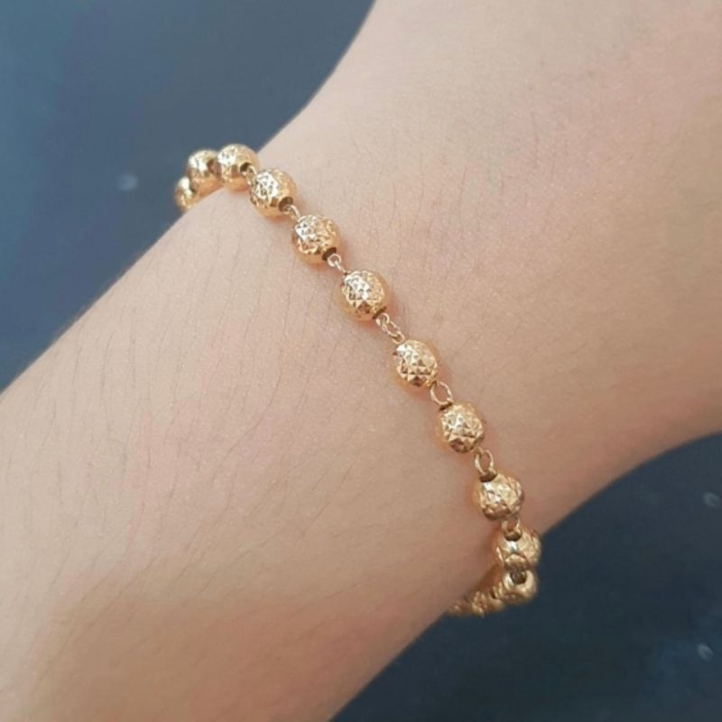 Jual Gelang rantai bulat (Merah 375/8k) | Shopee Indonesia