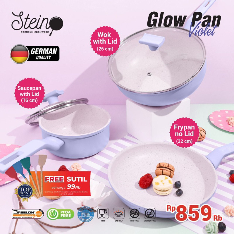 Jual (Free donut/fryday spatula) Glow Pan series Steincookware DEBM ...