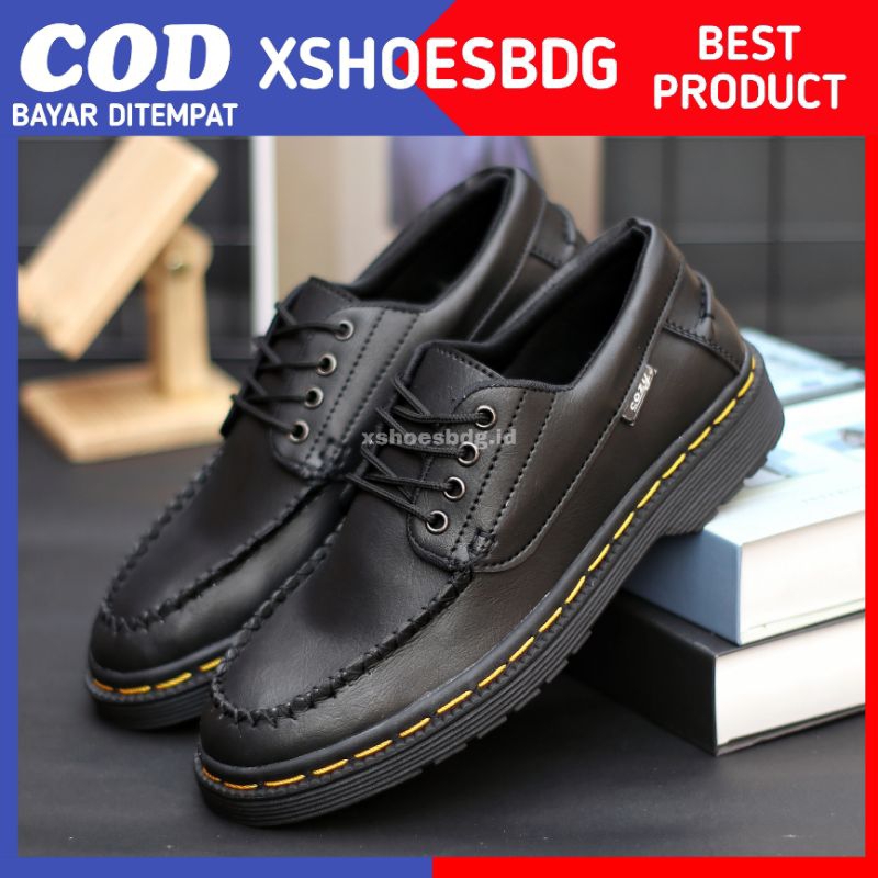 Jual Sepatu Docmart Pria Kulit Pu Pantofel Formal Hitam Kantor Kerja ...