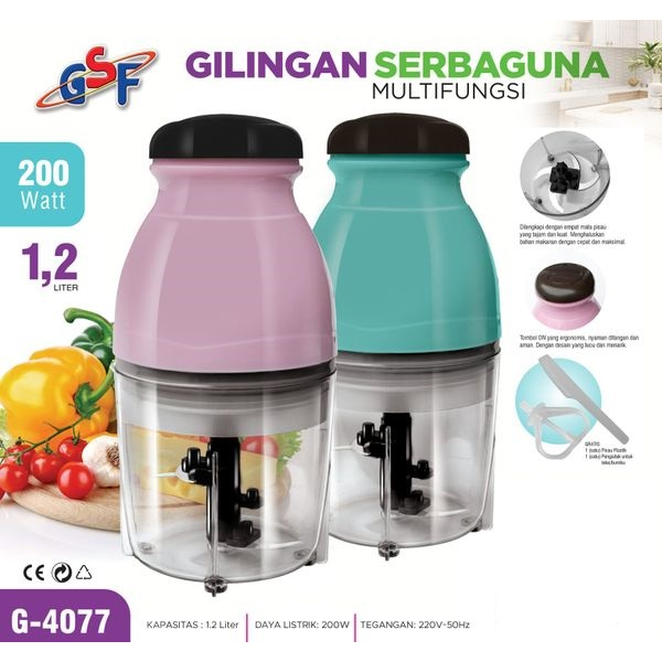 Jual Gilingan Serbagun GSF / Chopper Grinder G-4077 GSF 1.2L gilingan ...