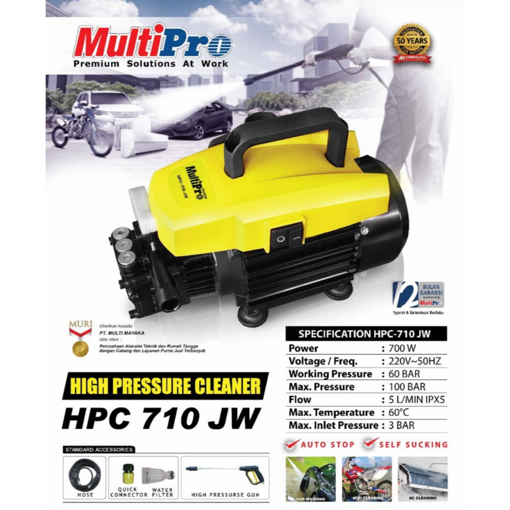 Jual MESIN STEAM CUCI MOBIL/MOTOR JET CLEANER Merk Multipro HPC 710 JW ...