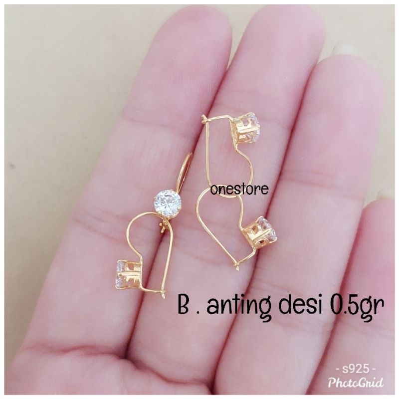 Jual ANTING / GIWANG PERAK ANAK DESI MATA SATU PERAK ASLI 925 LAPIS MAS ...