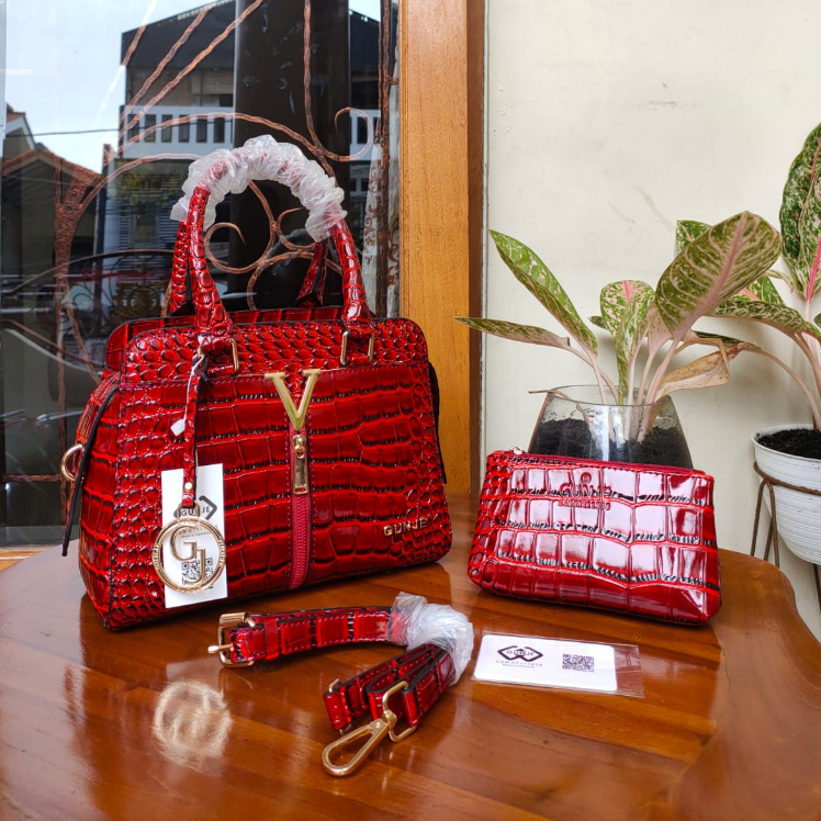 Jual tas kantor V original bahan croco | Shopee Indonesia