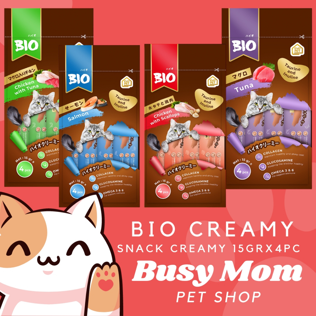 Jual Bio Creamy Treat 15gr x 4 Snack Kucing Makanan Camilan Basah ...