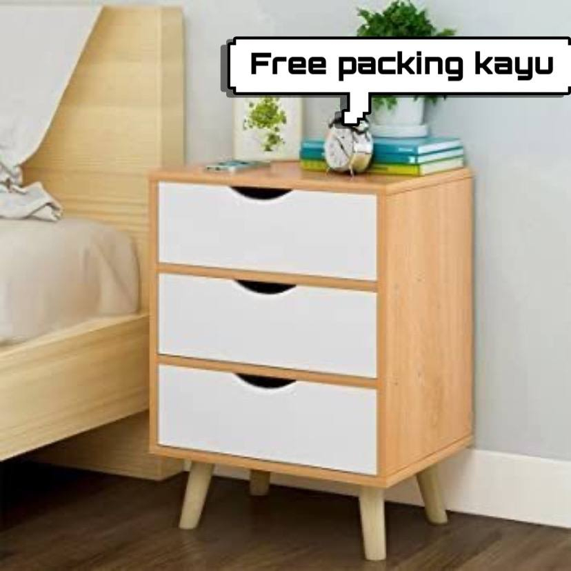 Jual Meja nakas 3 laci nakas kamar lucu nakas kamar aesthetic nakas ...