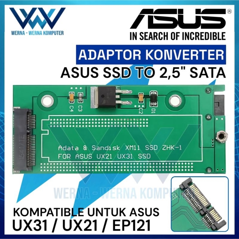 Jual Adapter Converter SSD ASUS to SATA 2,5" for ASUS UX21 UX31 EP121 ...