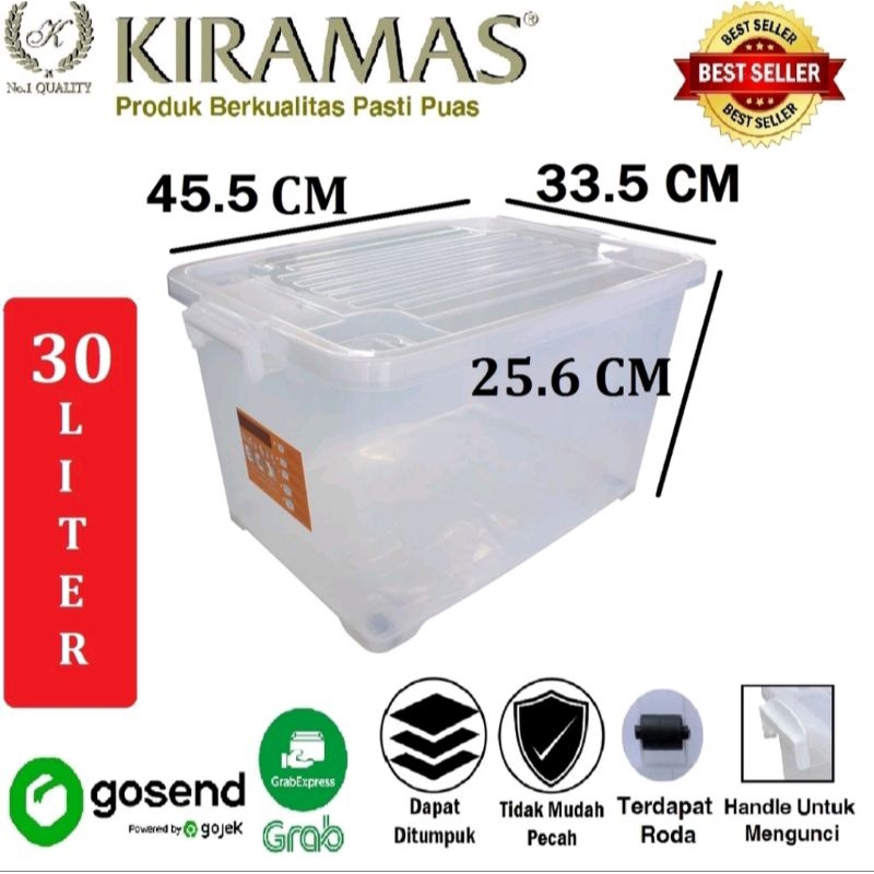 Jual MURAH KONTAINER Transparan KIRAMAS 30 LITER / BOX AR 1037 dengan ...