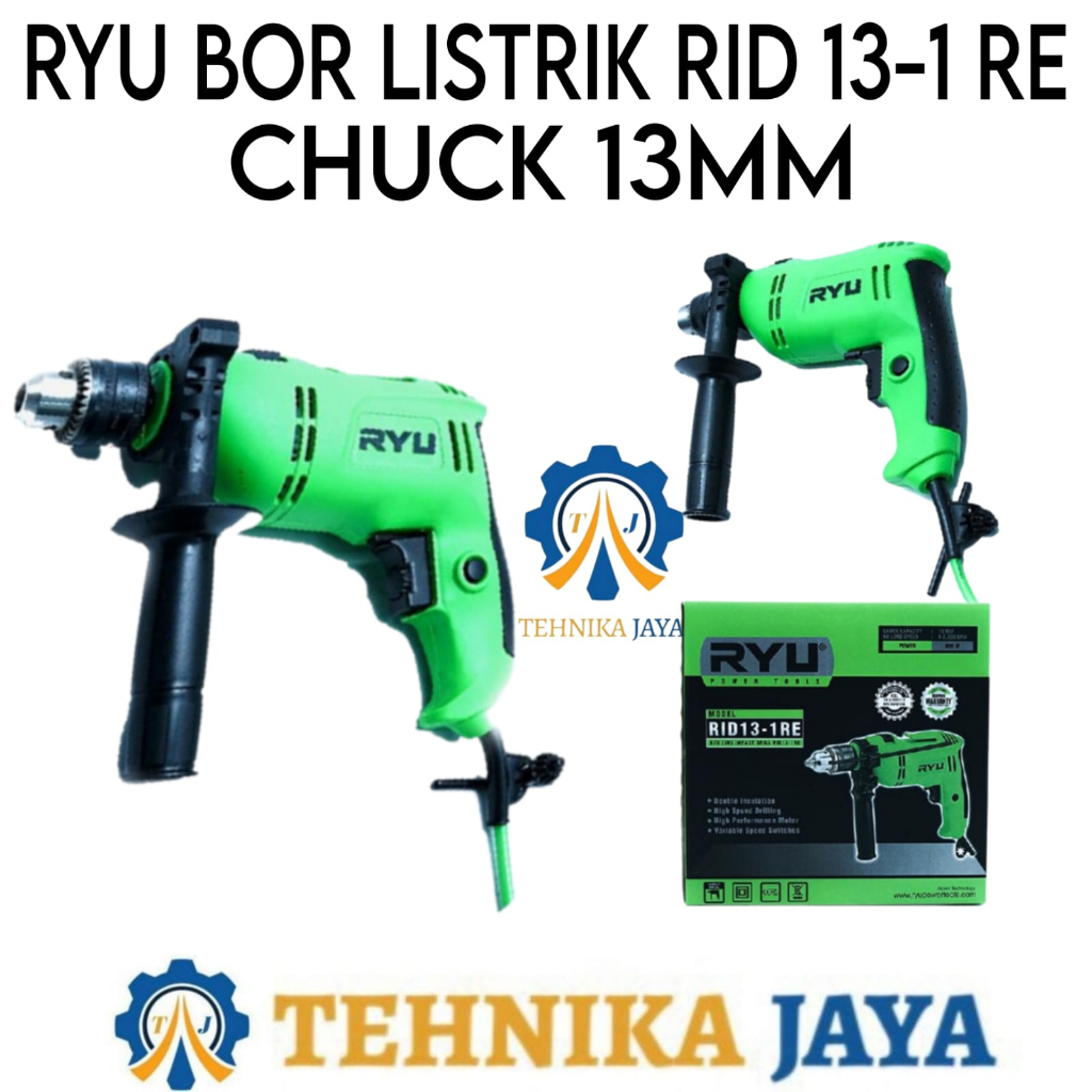 Jual Mesin Bor Tembok Beton RYU RID 13-1 RE Impact Drill 13MM Serbaguna ...