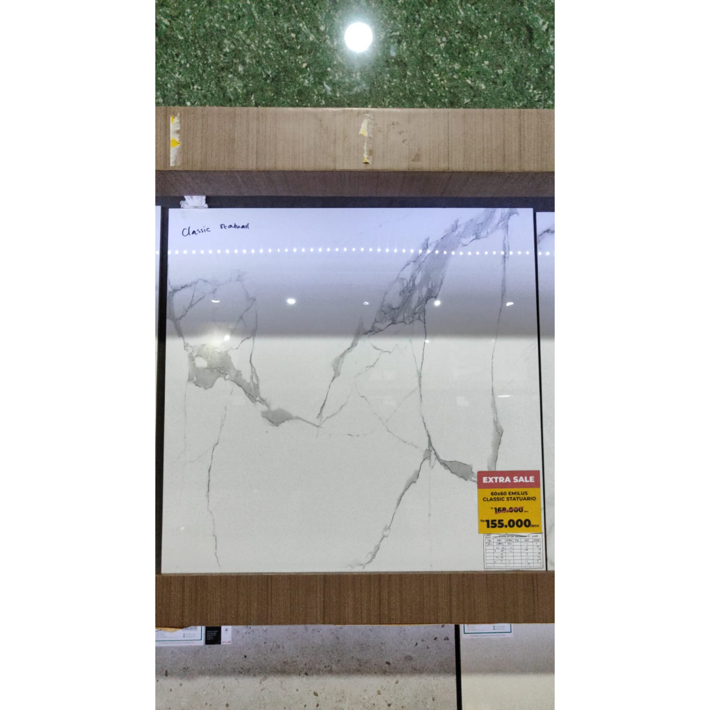 Jual Granit Lantai Halus 60x60 Emilus Classic Statuario | Shopee Indonesia