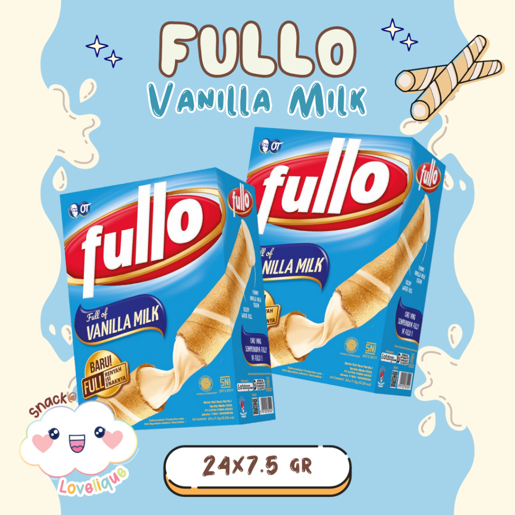 Jual Fullo Stick Wafer Rolls 7.5g 1 BOX Isi 24pcs (Chocolate / Vanilla ...