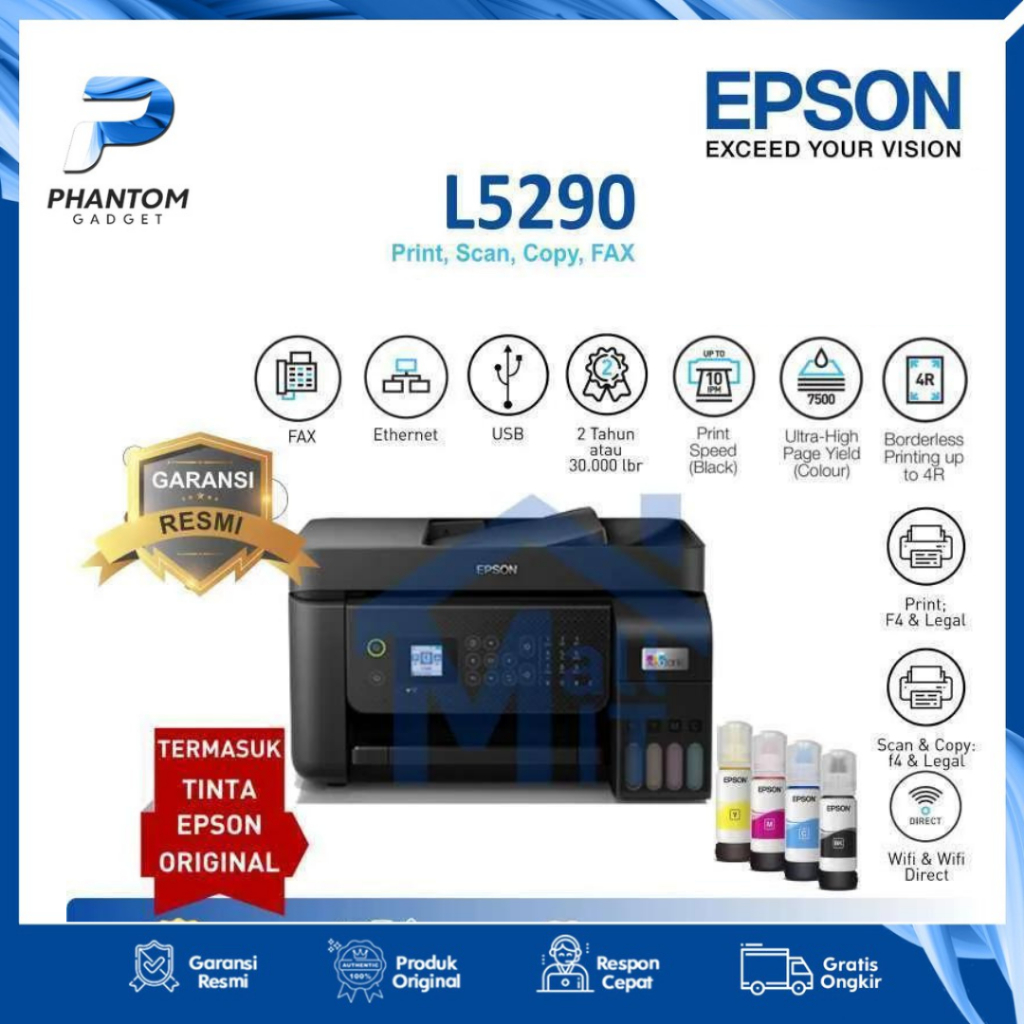 Jual EPSON ECOTANK L5290 A4 ORIGINAL 100% INCLUDE TINTA DIDALAM BOX ...