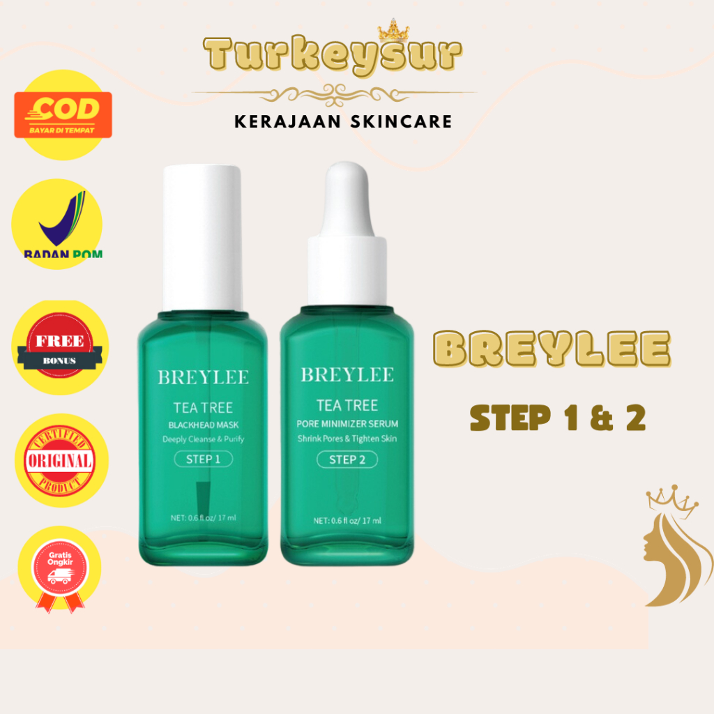 Jual BREYLEE Step 1 Blackhead Mask Komedo Free 100 Sheets of Paper Step ...