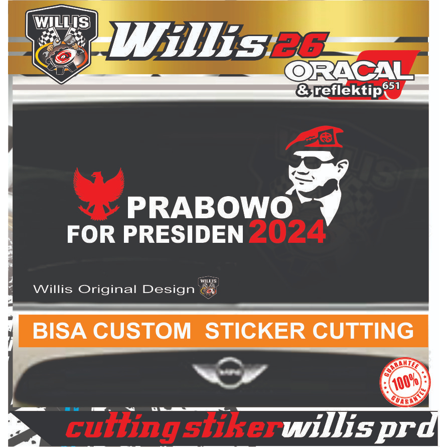 Jual stiker prabowo presiden 2024 - cutting stiker prabowo baret merah ...