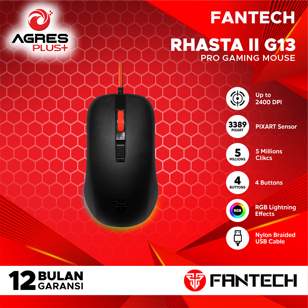 Jual FANTECH Mouse Gaming Rhasta II G13 Claw Grip RGB Light KADO AGP ...