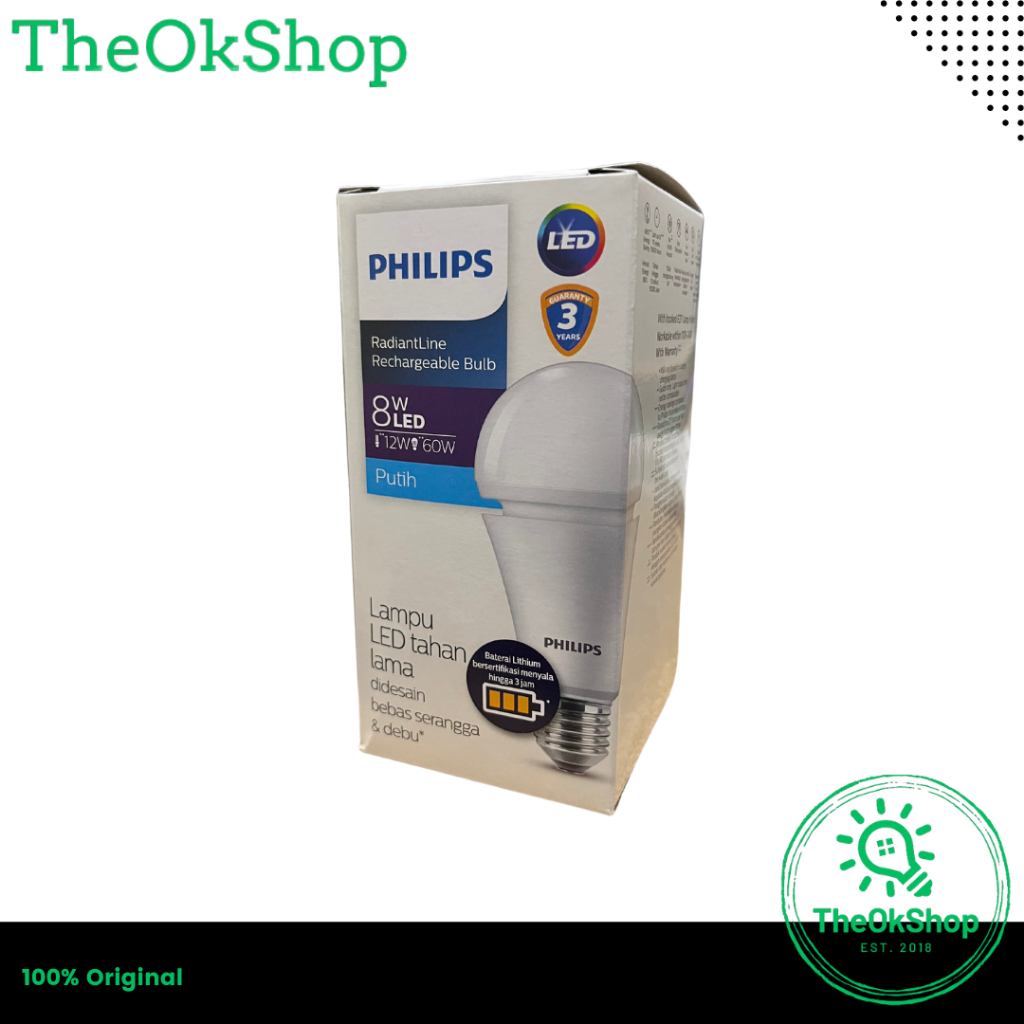 Jual Philips Radiantline Emergency Bulb Lampu LEDBulb 8W E27 6500K | Shopee Indonesia