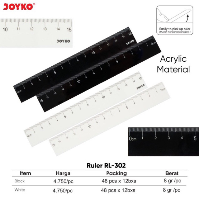 Jual Penggaris Acrylic 15 Cm Garisan Plastik Acrilik Ruler 15cm Rl