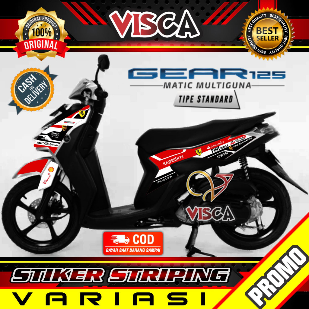 Jual Striping Mio Gear 125 Desain Ferrari Motorcycle | Shopee Indonesia