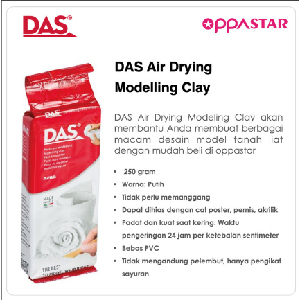 Jual Das Clay 250 gr Putih Tanah Liat Modelling Air Dry Clay White ...