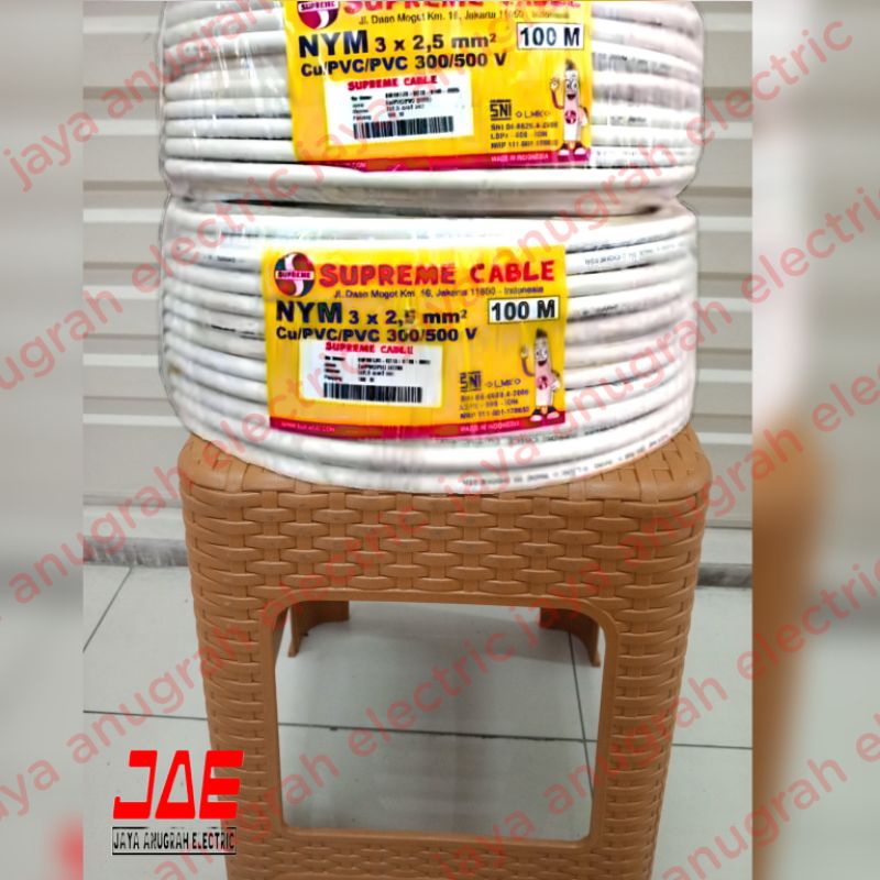Jual Kabel Listrik SUPREME NYM 3X2,5 50 Meter/NYM 3X2.5 50 M SUPREME.(Kabel/Kawat tunggal ...
