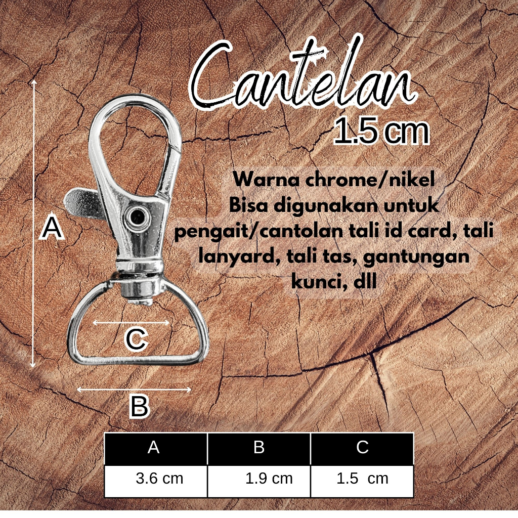 Jual KEW KEW Kait Besi Cantelan Gantungan Pengait Pita Lanyard ID Name ...