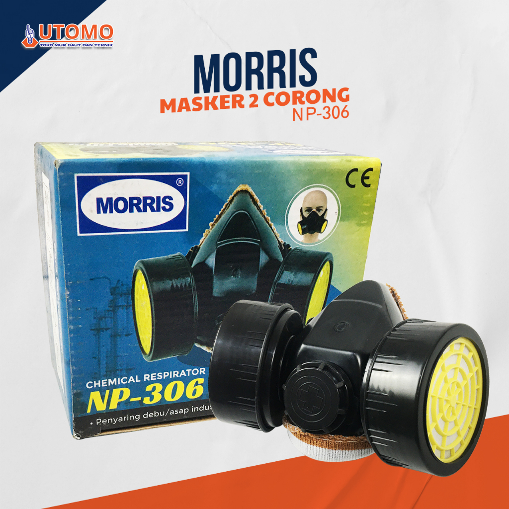 Jual MORRIS Masker Chemical Respirator Double Tabung Carbon Filter ...