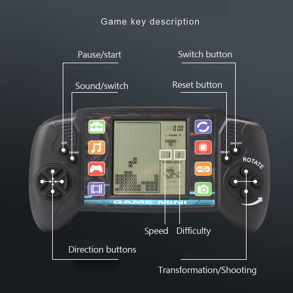 Jual HANDHELD Mini GAMEBOY 3.5 INCI MAINAN ANAK BRICK GAME TETRIS GAME GAMEBOT BALOK JADUL WARNA ...