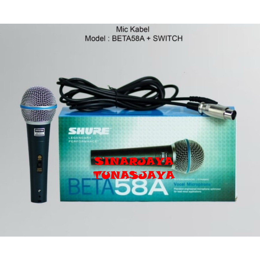 Jual Microphone Beta 58A switch On Off Mic Kabel Profesional | Shopee ...