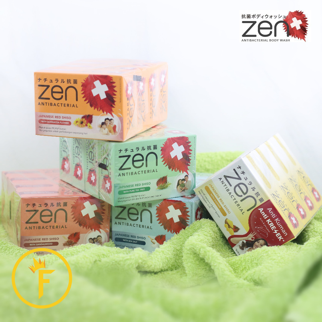 Jual Zen Antibacterial Bar soap Japanese Red Shiso 60gr isi 4 pcs ...