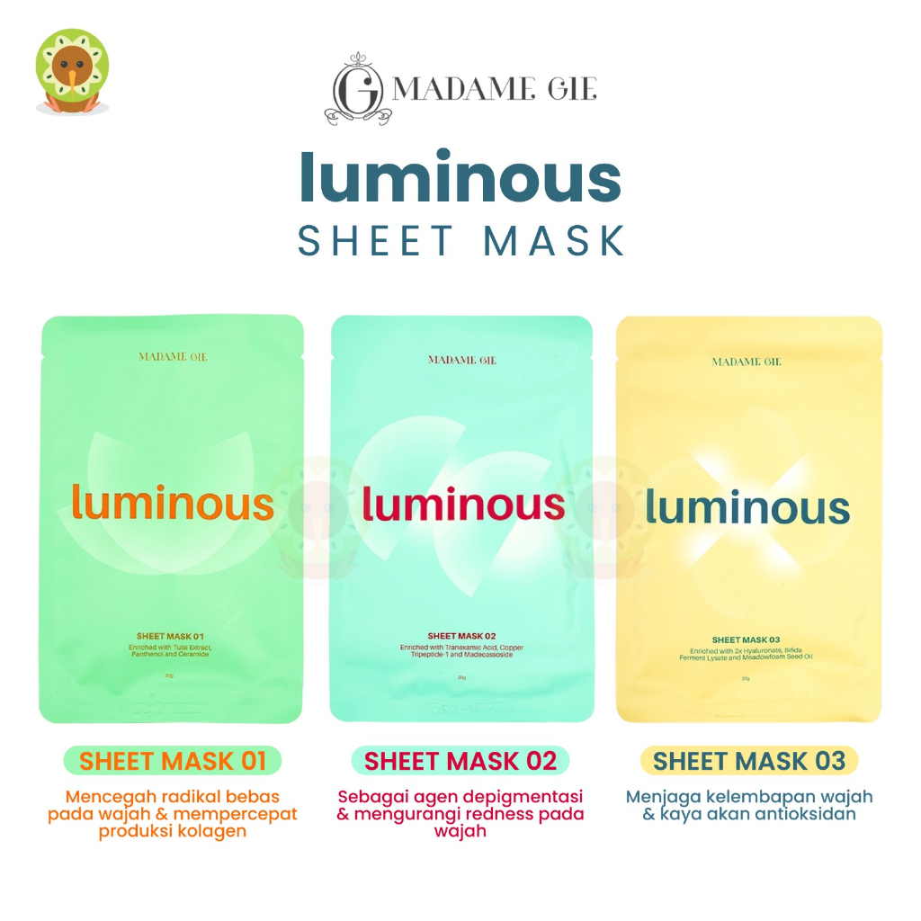 Jual MADAME GIE LUMINOUS SHEET MASK - MASKER WAJAH | Shopee Indonesia