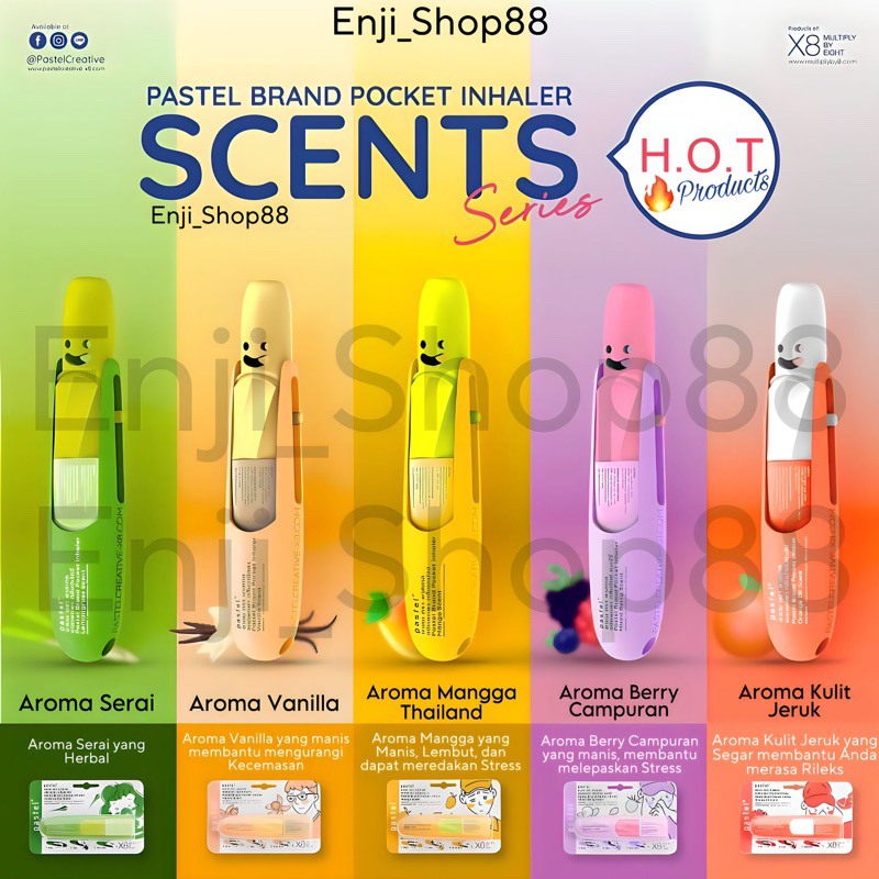 Jual [TERMASUK STRAP] PASTEL POCKET FRUITY SERIES INHALER PASTEL ...