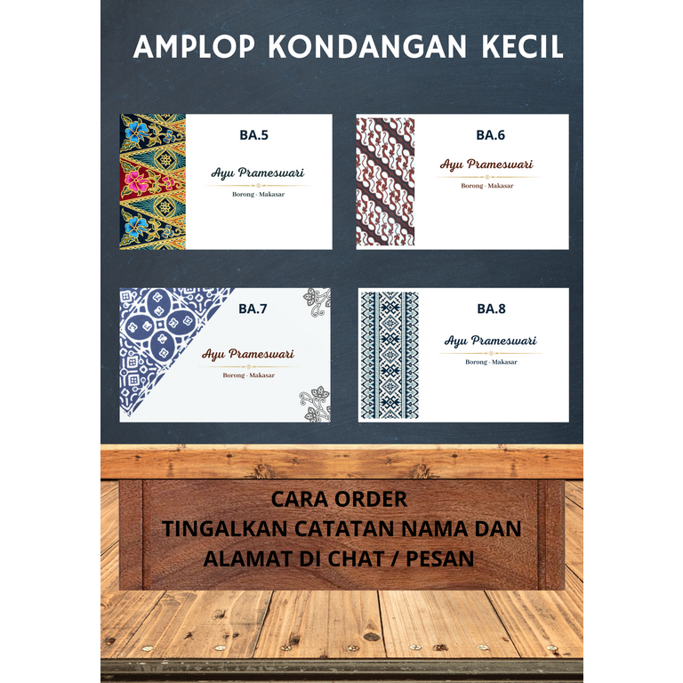 Jual Amplop batik kecil sudah termasuk cetak nama dan alamat 1 box isi ...