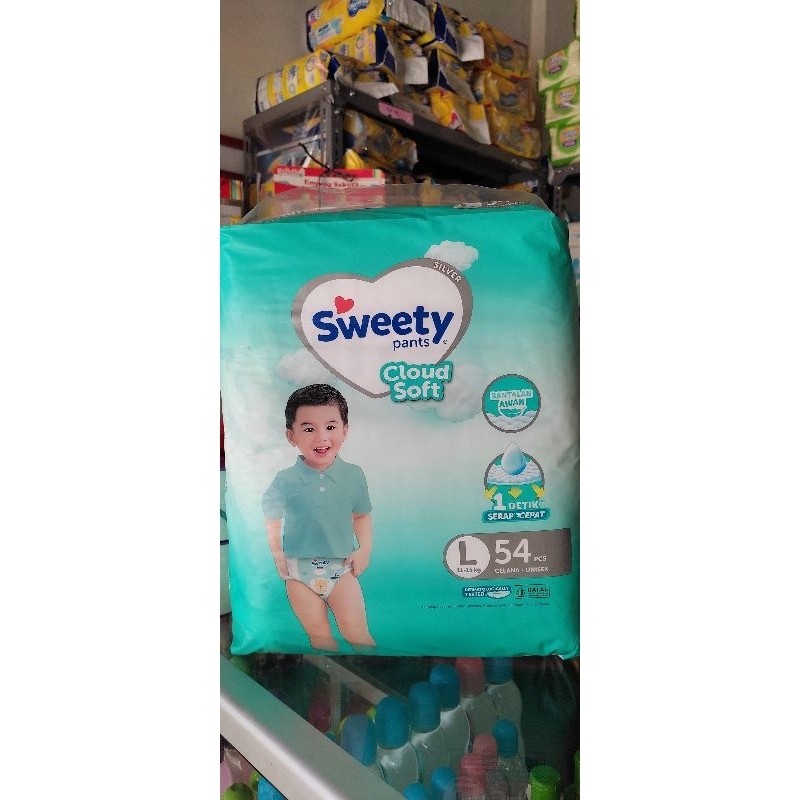 Jual Pampers Sweety pants silver L54 ( 11-15kg ) | Shopee Indonesia