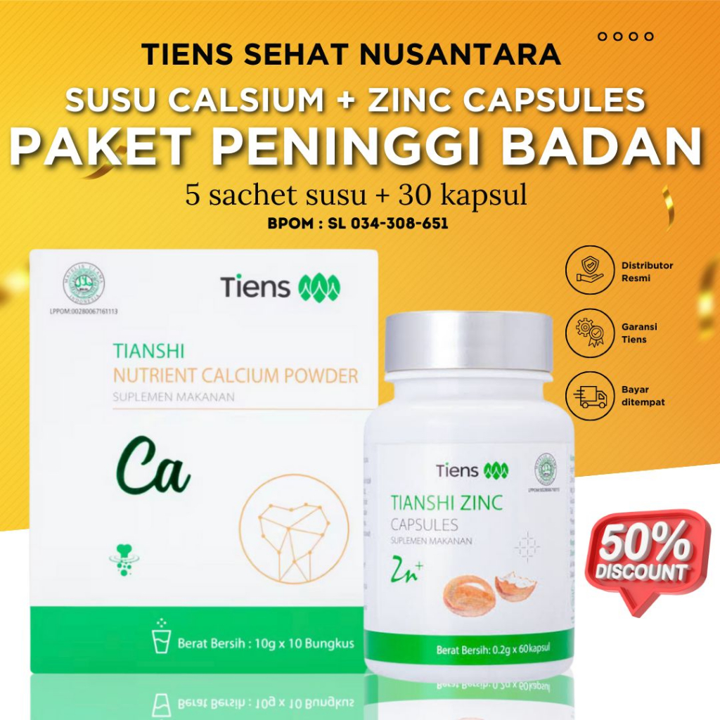 Jual PAKET PENINGGI BADAN TIANSHI 1 BOX 10 SACHET DAN 1 BOTOL 60 KAPSUL ...