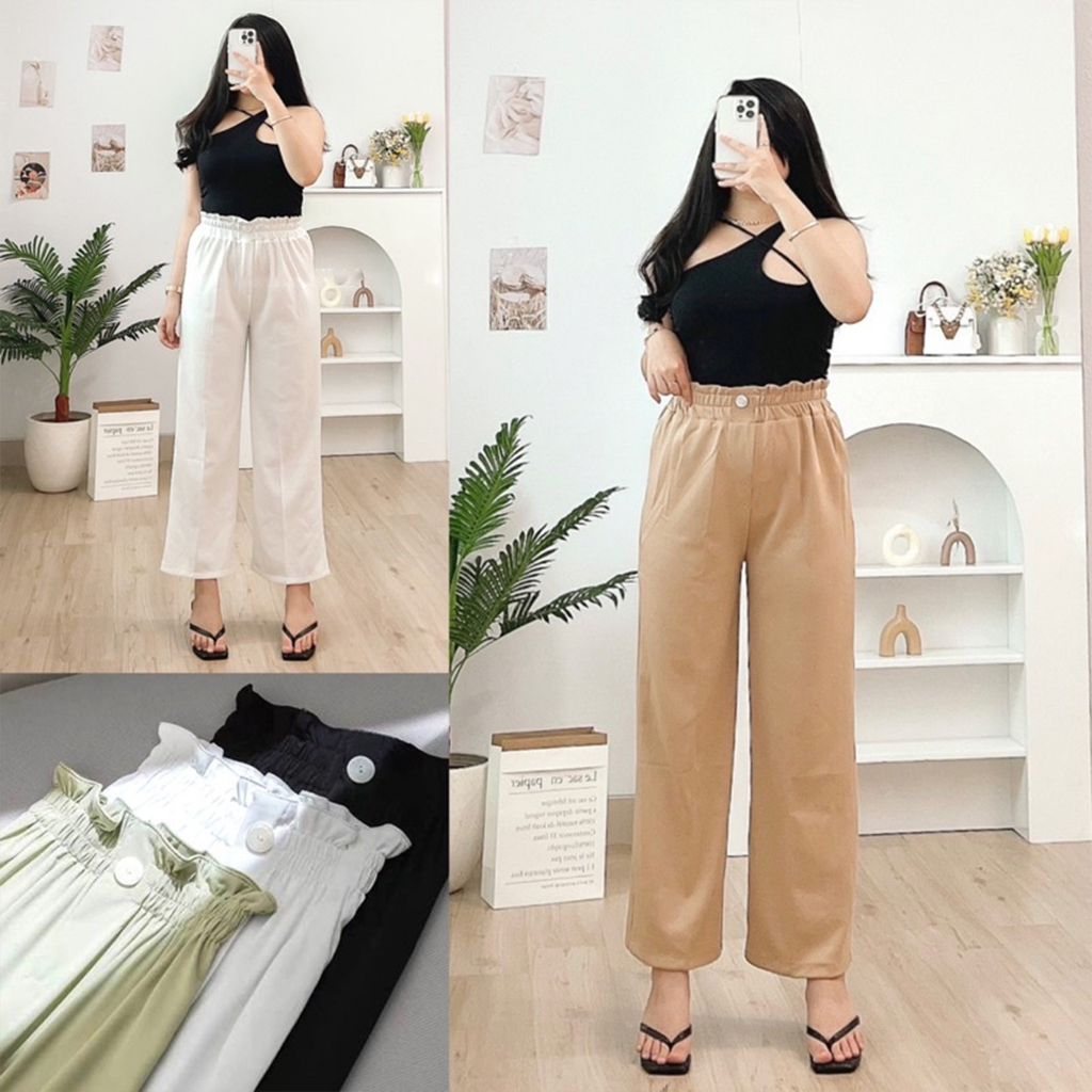 Jual Celana kulot wanita CURLY celana JUMBO trend highwaist terbaru ...